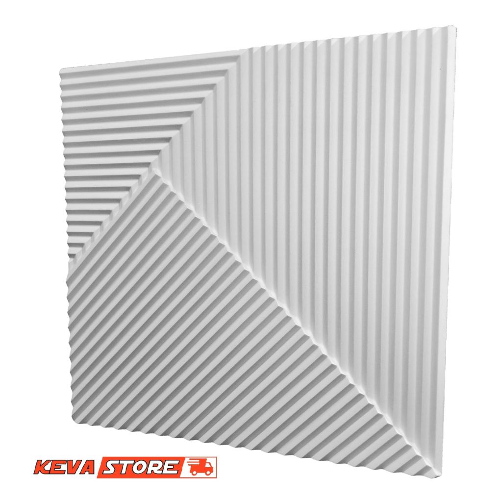 3D Prémium Falburkolatok, LINES 2 3D Gipsz Falpanel, 50cm x 50cm ...